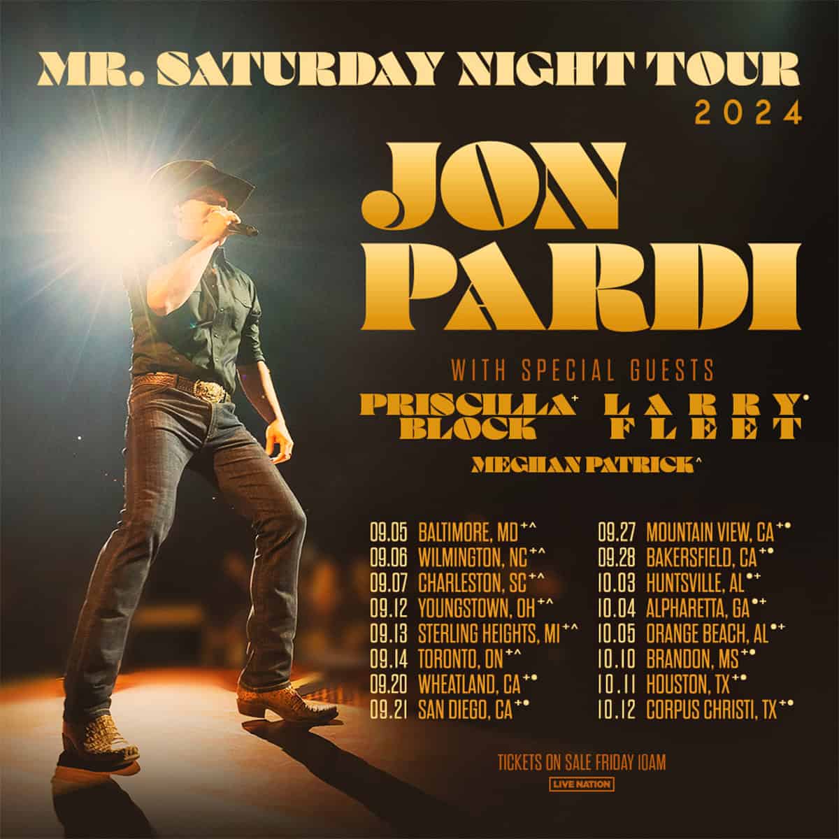 Jon Pardi Extends Mr. Saturday Night Tour Through The Fall - Country Now