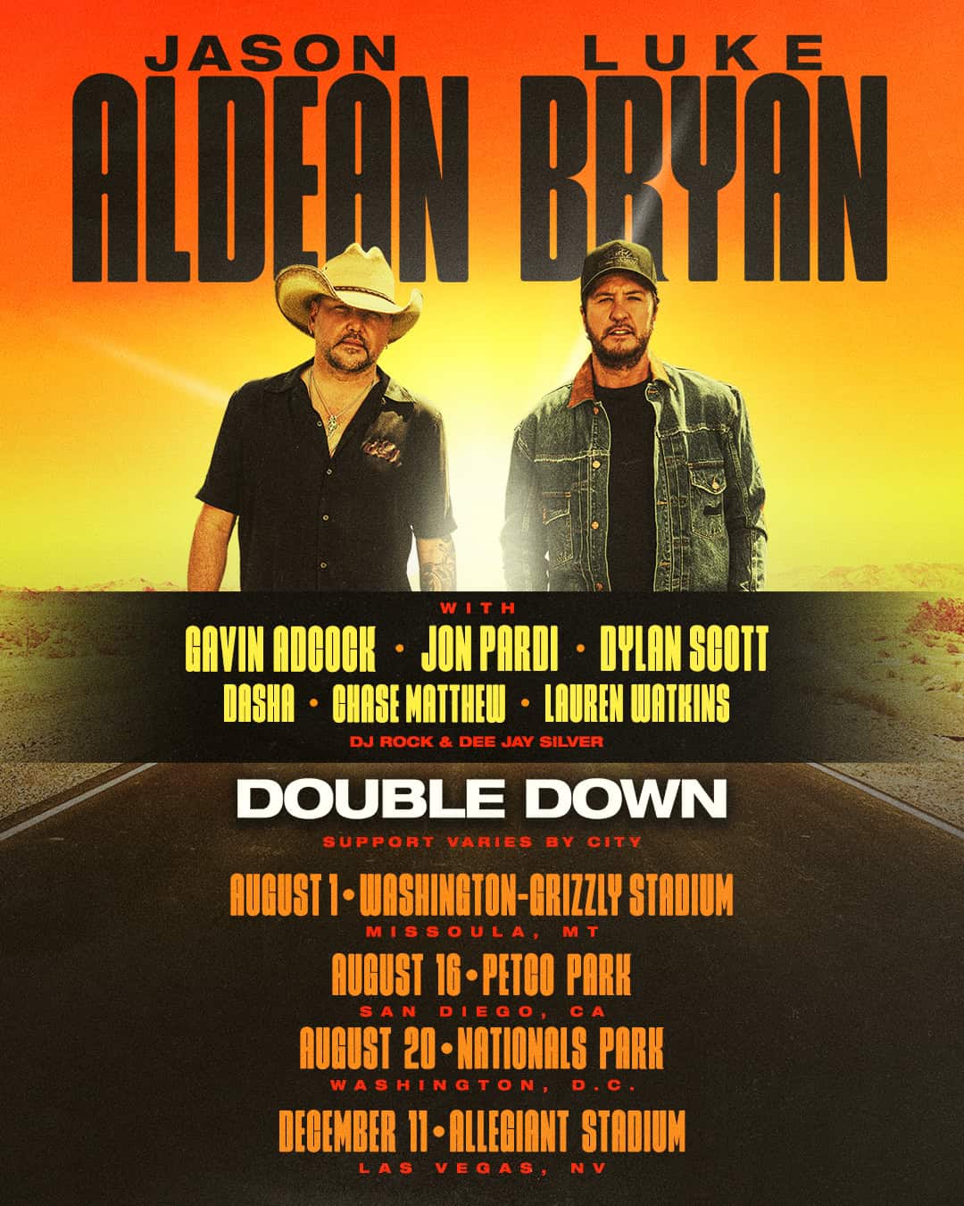 Jason Aldean & Luke Bryan Announce 2026 DOUBLE DOWN Tour: Dates ...